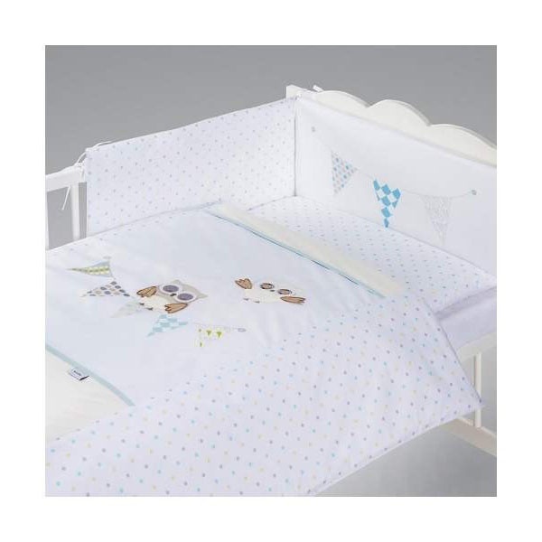 Posteljina za bebe set 5 delova Night Birds blue Klups C-5/H238