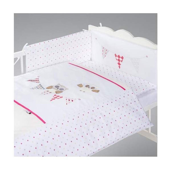 Posteljina za bebe set 5 delova Night Birds pink Klups C-5/H237