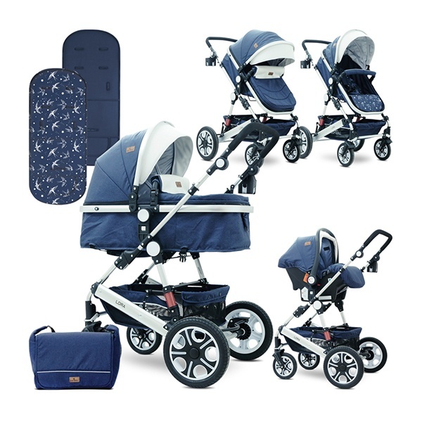Kolica set Lorelli Dark Blue Birds 10021281985