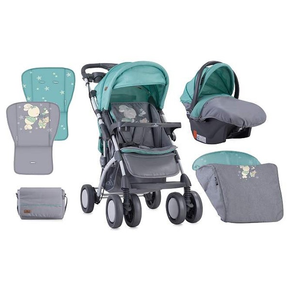 Kolica za bebe Toledo Set Grey&Green Bunnies Lorelli 10021191837