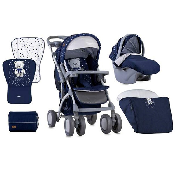 Kolica za bebe Toledo Set Dark Blue Teddy Bear Lorelli 10021191832