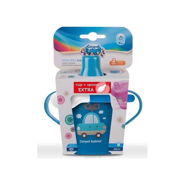 Baby Non Spil Šolja sa Ručkama Toys 250ml Canpol Babies 0170-blue
