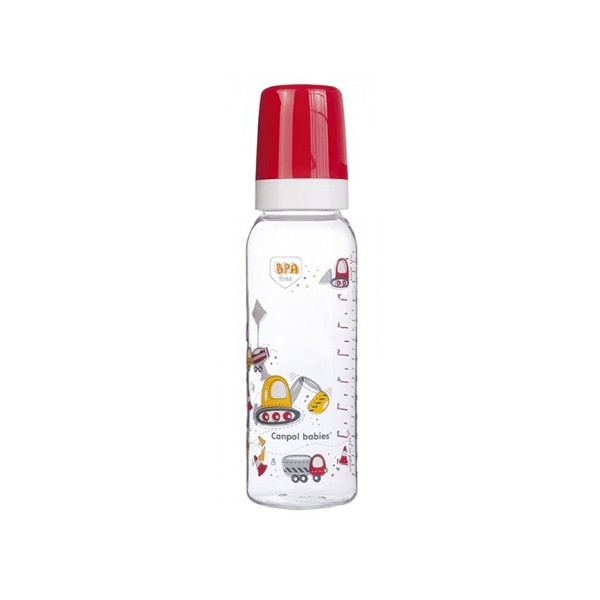 Baby flašica Mashines 250ml Canpol Babies 11/848-crvena