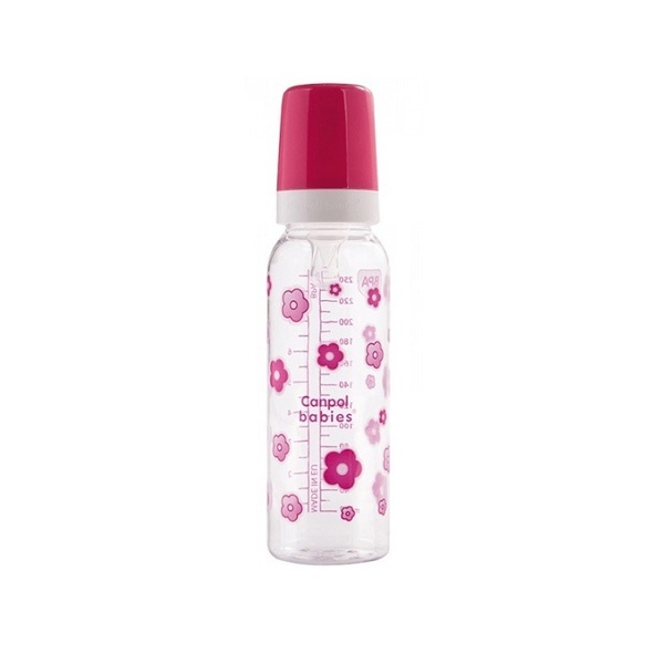 Baby Flašica 250ml Printed Canpol Babies 11/810-pink