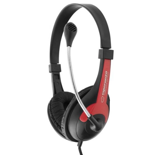 Stereo slušalice s mikrofonom ESPERANZA CHARM BLACK / RED EH158R