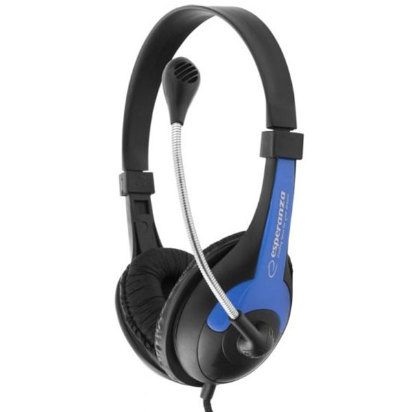 Stereo slušalice s mikrofonom ESPERANZA CHARM BLACK / BLUE EH158B