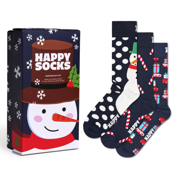 UNISEX HAPPY SOCKS CARAPE 3-PACK HOLIDAY NAVY GIFT SET