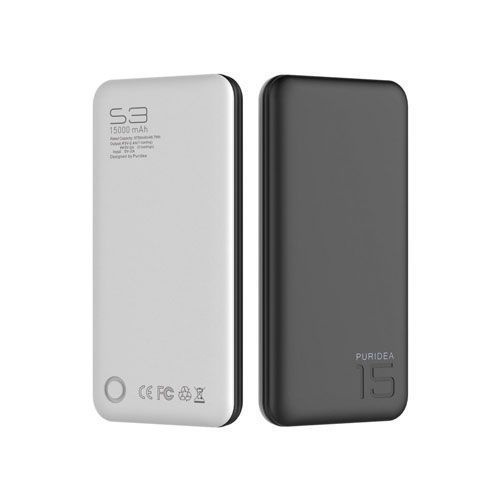 Eksterna baterija S3 15000 mAh PURIDEA, crna S3PB15BK
