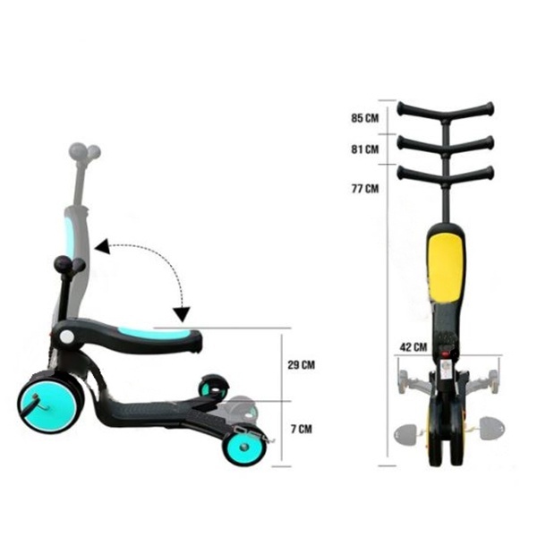 Dečiji trotinet, tricikl i guralica 6u1 Colossus CSS-26Q