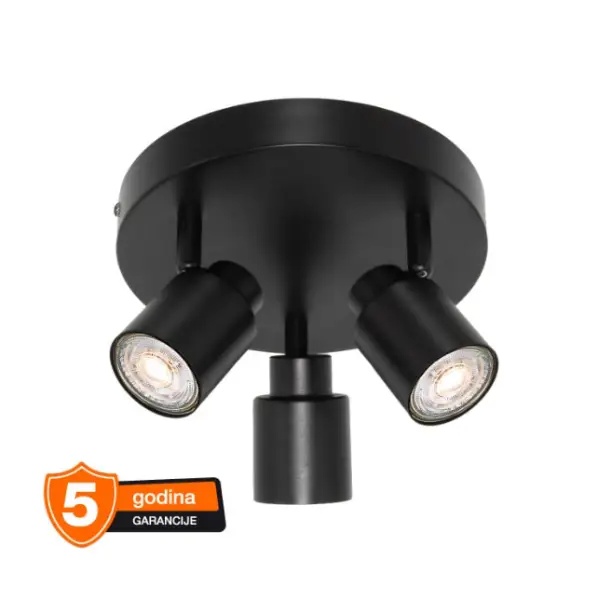 Crna spot lampa Primal PL 3xGU10 Osram 4099854587382E