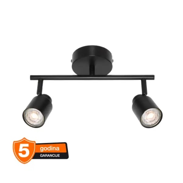 Crna spot lampa Primal 2xGU10 Osram 4099854587344E