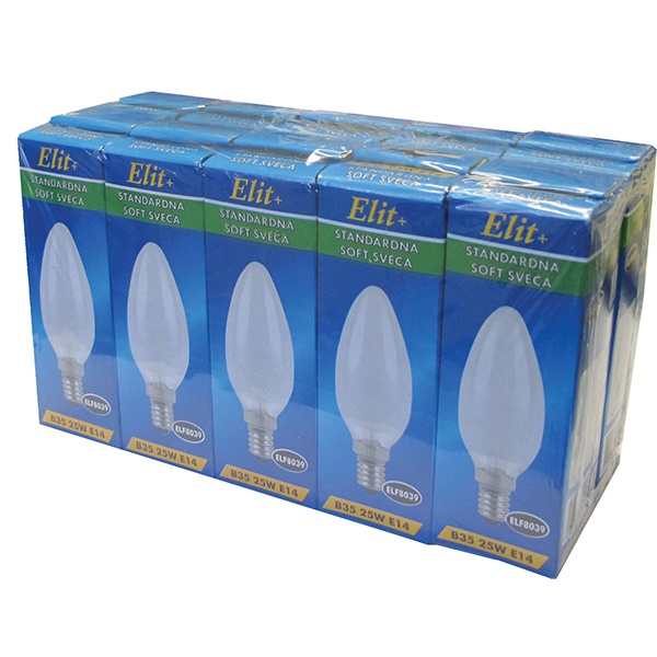 Standardna soft sveća Elit B35 40W E14 10 kom ELF804s