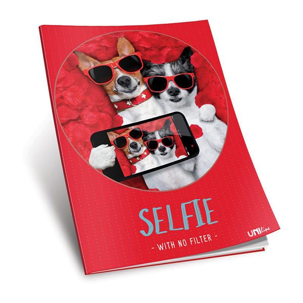 Sveska Animals Selfie Crvena A4 format Meki povez UNI Line
