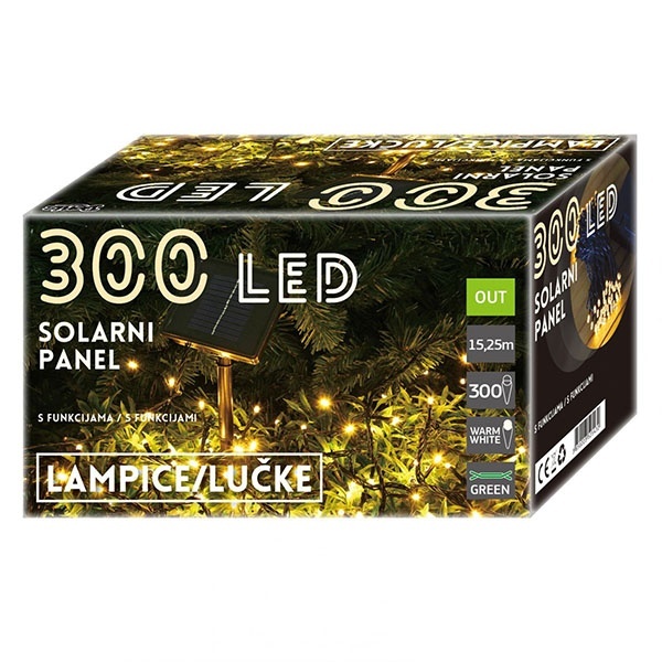 Novogodišnja rasveta 300 LED solarni panel 52-543000