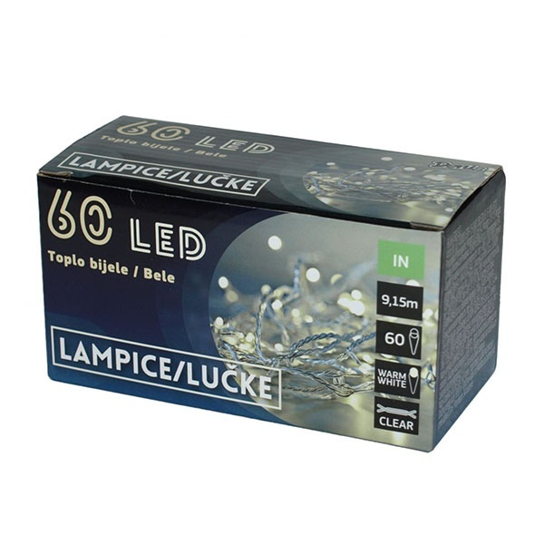 Novogodišnje lampice LED bele 60 komada B-O 52-103000