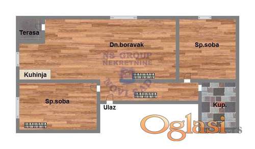 Trosoban, 49m2 Telep