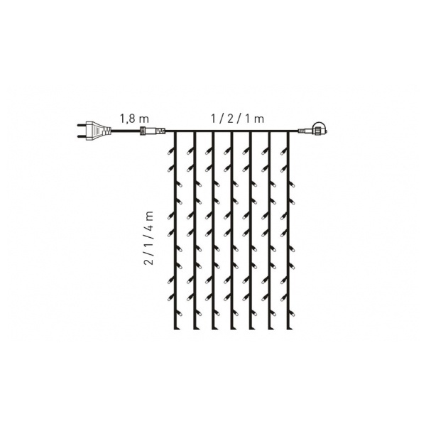 Novogodišnja rasveta LED svetleća zavesa 1x4m KDK 014