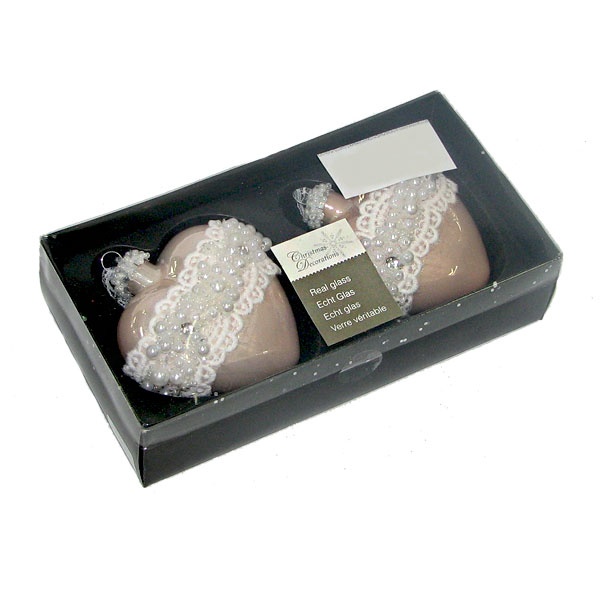 Novogodišnji ukrasi stakleno Srce set 2/1 KM 68881