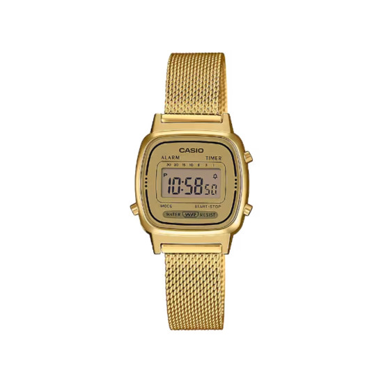 Casio Vintage Casio LA670WEMY-9E ženski sat Mini Digital Edition Gold Tone Mesh Band Champagne Dial Edition