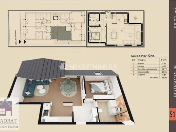 Dvosoban stan u izgradnji 58.03m², PR, Obrenovac - 95.750 €