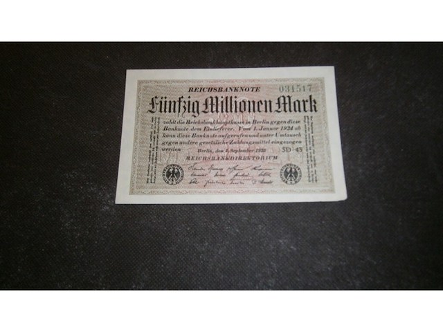 GERMANY 50.000.000 MARK 1923