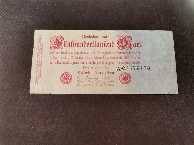 GERMANY 500.000 MARK 1923 ( 3 )