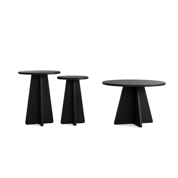 ASIR GROUP Mushroom Black 3 Set 3 klub stola