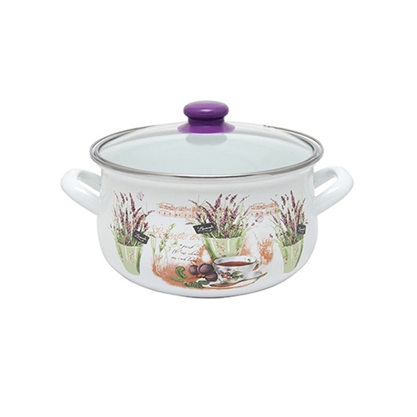 Emajl šerpa sa staklenim poklopcem 18cm BR-312E