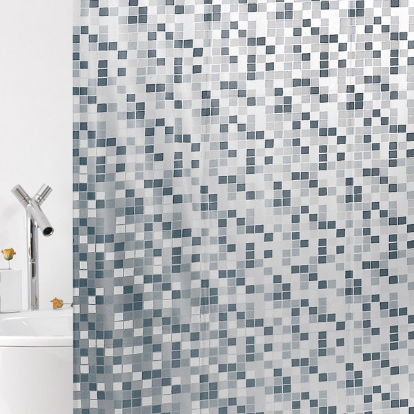 Zavese za kadu vinil Mosaico argento, METALTEX 1275