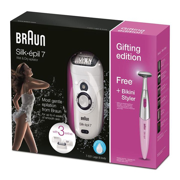 Epilator BRAUN 7281 wet & dry + bikini styler fg 1100 promo 504531