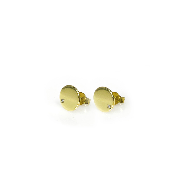 EARRINGS DIVINE U 14KT GOLD WITH DIAMONDS