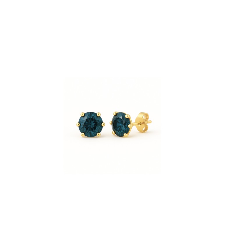 EARRINGS IN 14KT YELLOW GOLD WITH LONDON TOPAZ