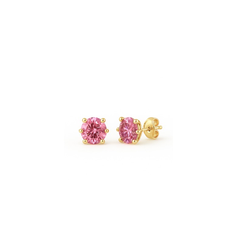 EARRINGS YELLOW GOLD WITH PINK TOPAZ