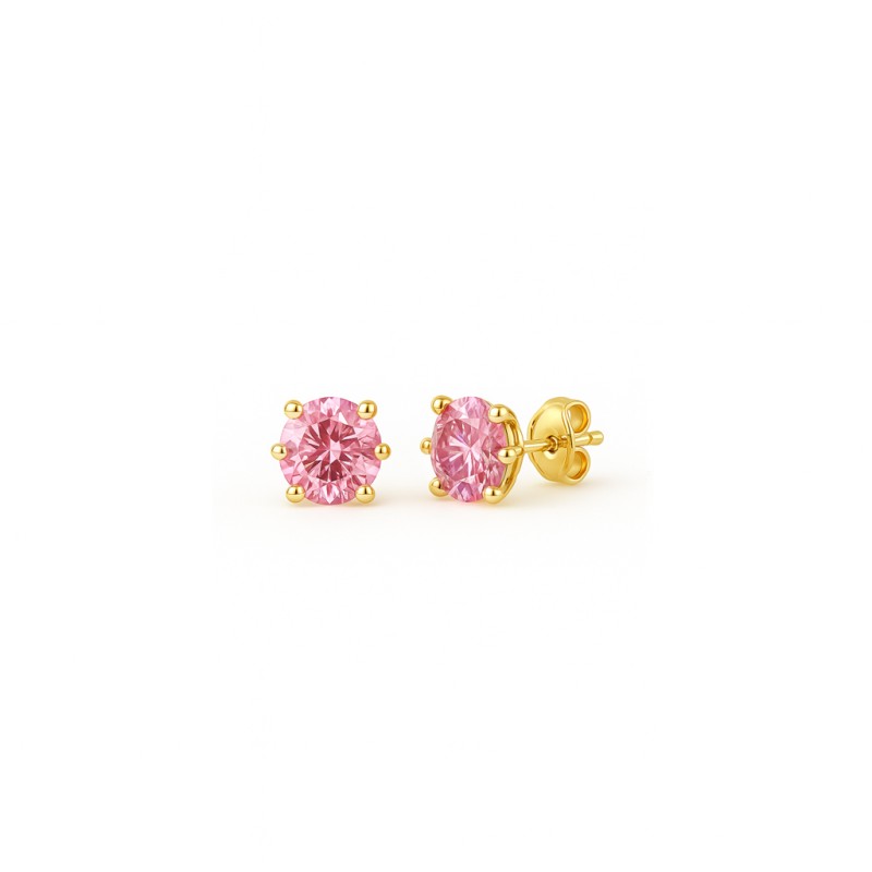 EARRINGS IN 14KT GOLD WITH PINK SAPPHIRE