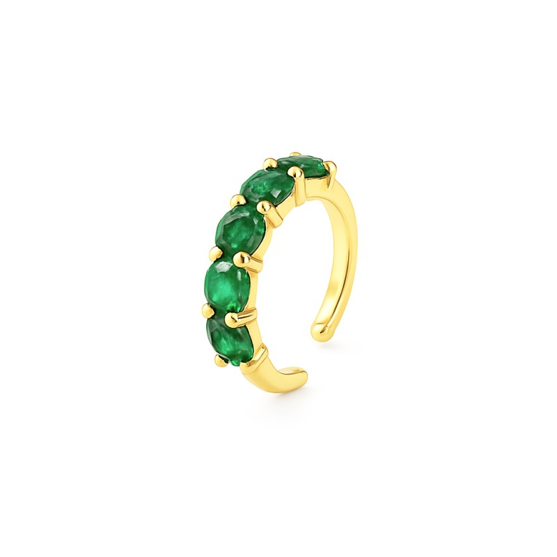 EARCUFF EARRING IN 14KT YELLOW GOLD WITH EMERALD