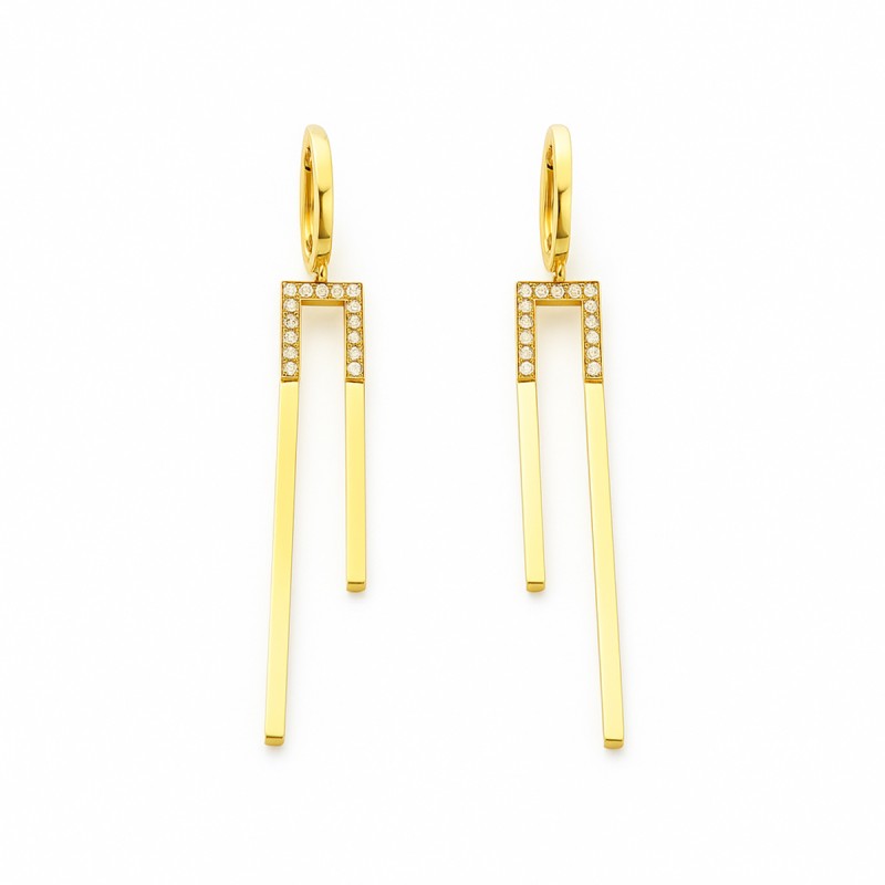 EARRINGS FANTASY IN 14KT GOLD WITH ZIRCOCIA