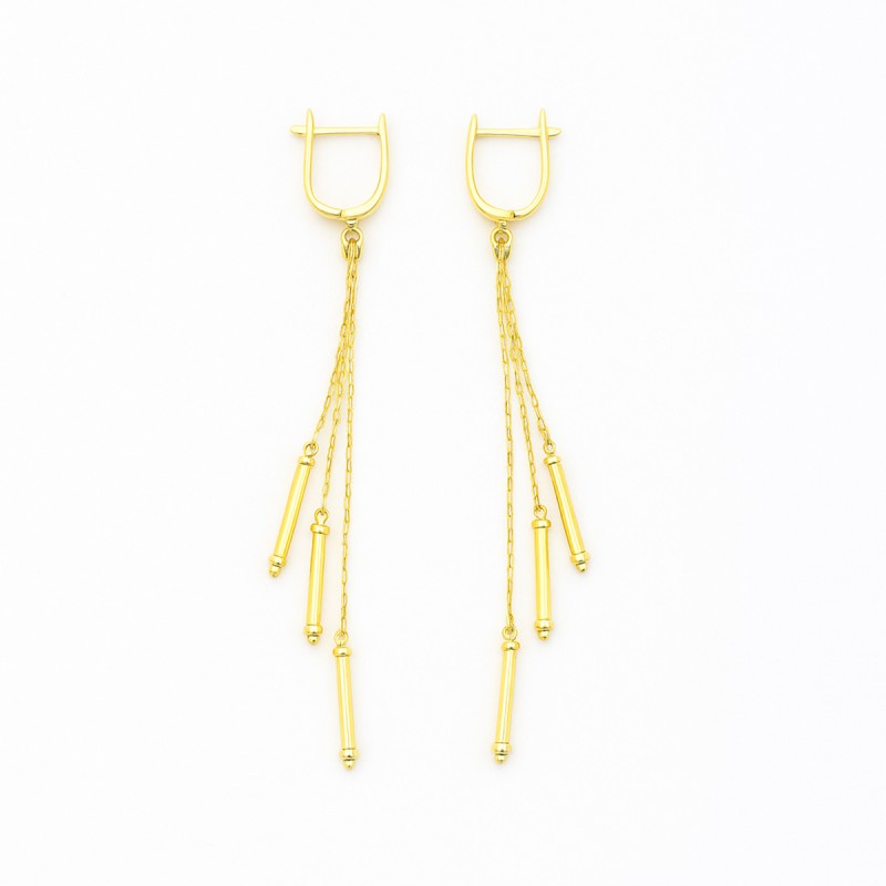 EARRINGS FASHION STAR IN 14KT YELLOW GOLD