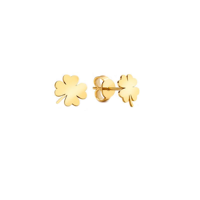 EARRINGS CLOVER IN 14KT YELLOW GOLD