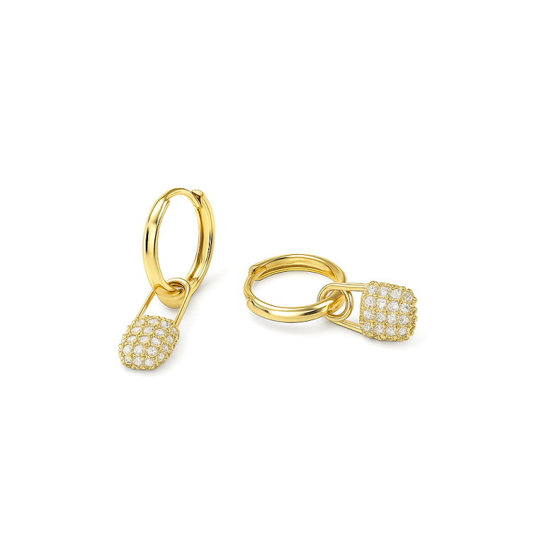 EARRINGS ADDICT YELLOW GOLD WITH ZIRCONIA