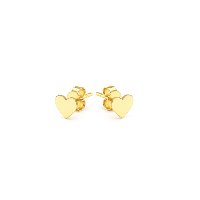 EARRINGS HEART IN 14KT YELLOW GOLD