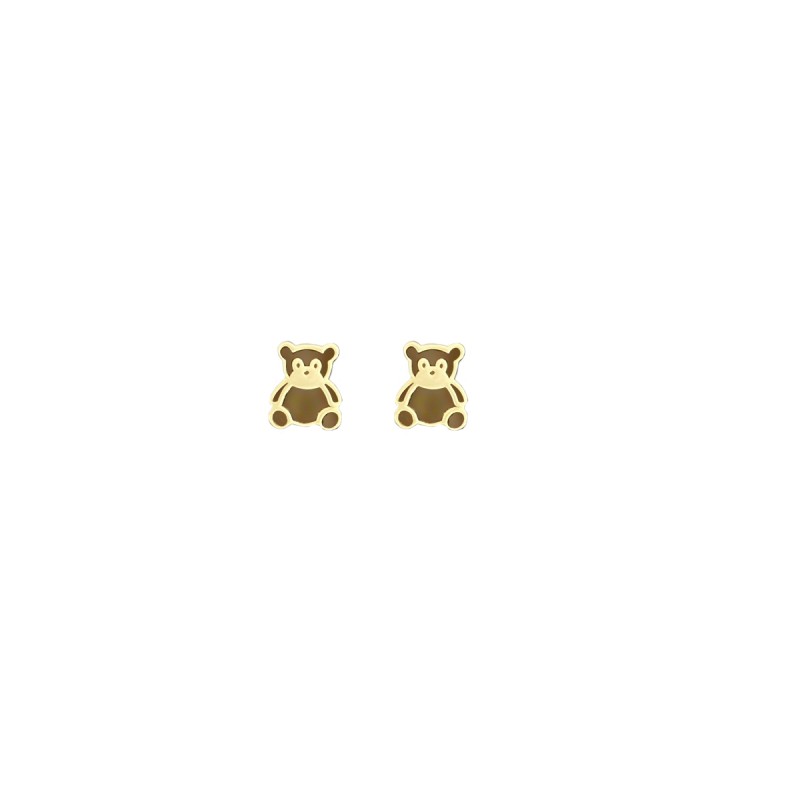 EARRINGS TEDDY IN 14KT YELLOW GOLD