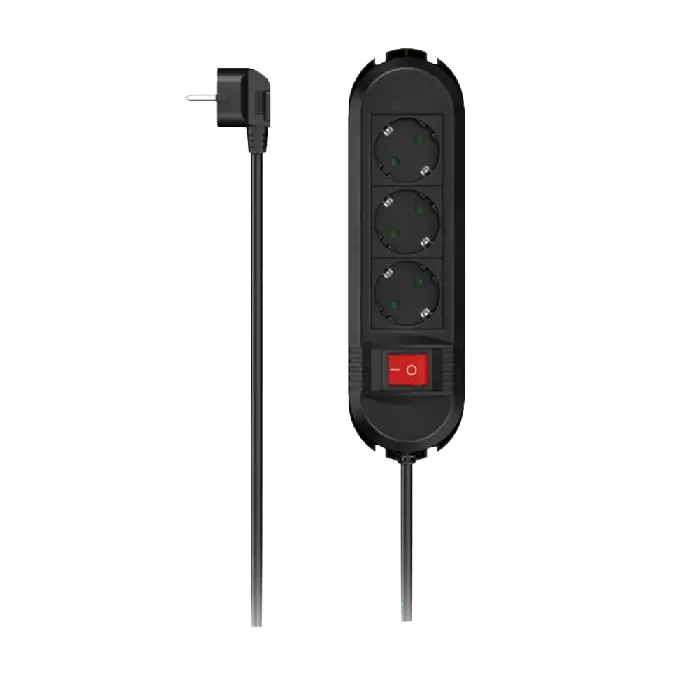 HAMA PRODUŽNI KABL SA 3 UTIČNICE 1.5m Crni 223033