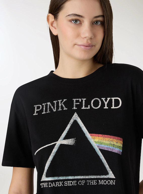 Široka majica sa printom Pink Floyd® - Crna