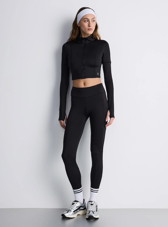 Sportska kratka dukserica sa rajsferšlusom - Crna