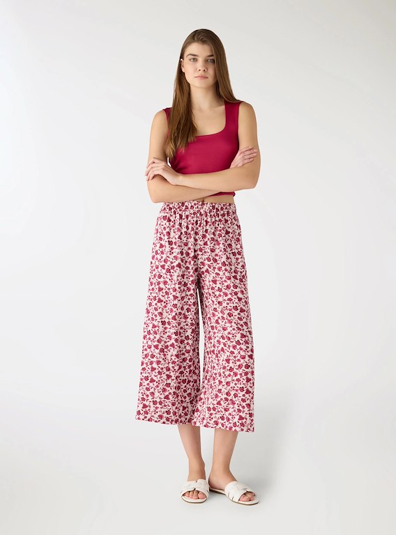 Crop pantalone sa cvetnim dezenom - Var slez