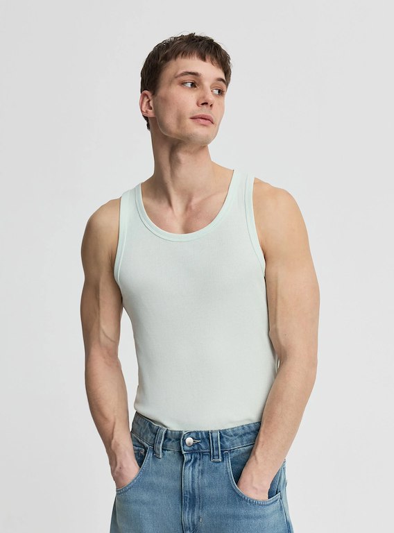 Jednobojni rebrasti prsluk - Akvamarin