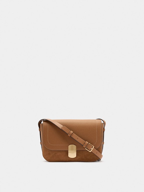LEATHER-EFFECT CROSSBODY BAG WITH FLAP