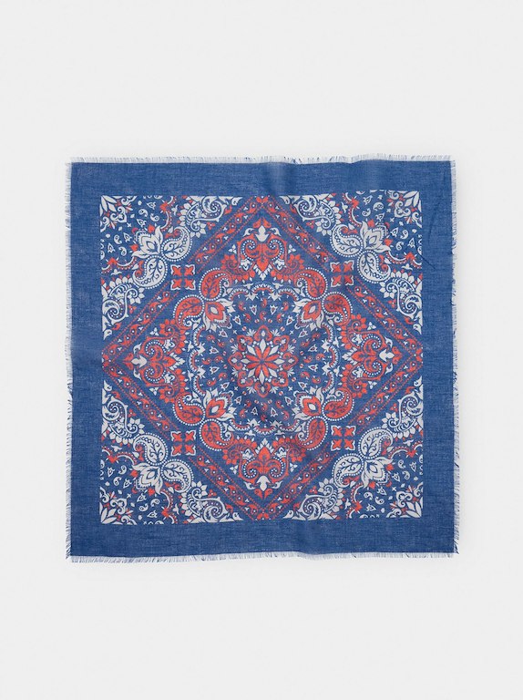 SQUARE PRINTED SCARF WITH 100% COTTON