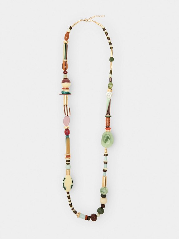 LONG NECKLACE WITH MULTICOLOR BEADS