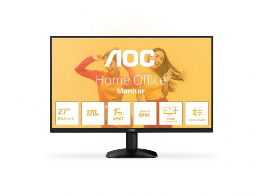 Monitor AOC 27B35HM 27"/VA/1920x1080/100Hz/4ms GtG/VGA,HDMI/adaptive sync/VESA/crna